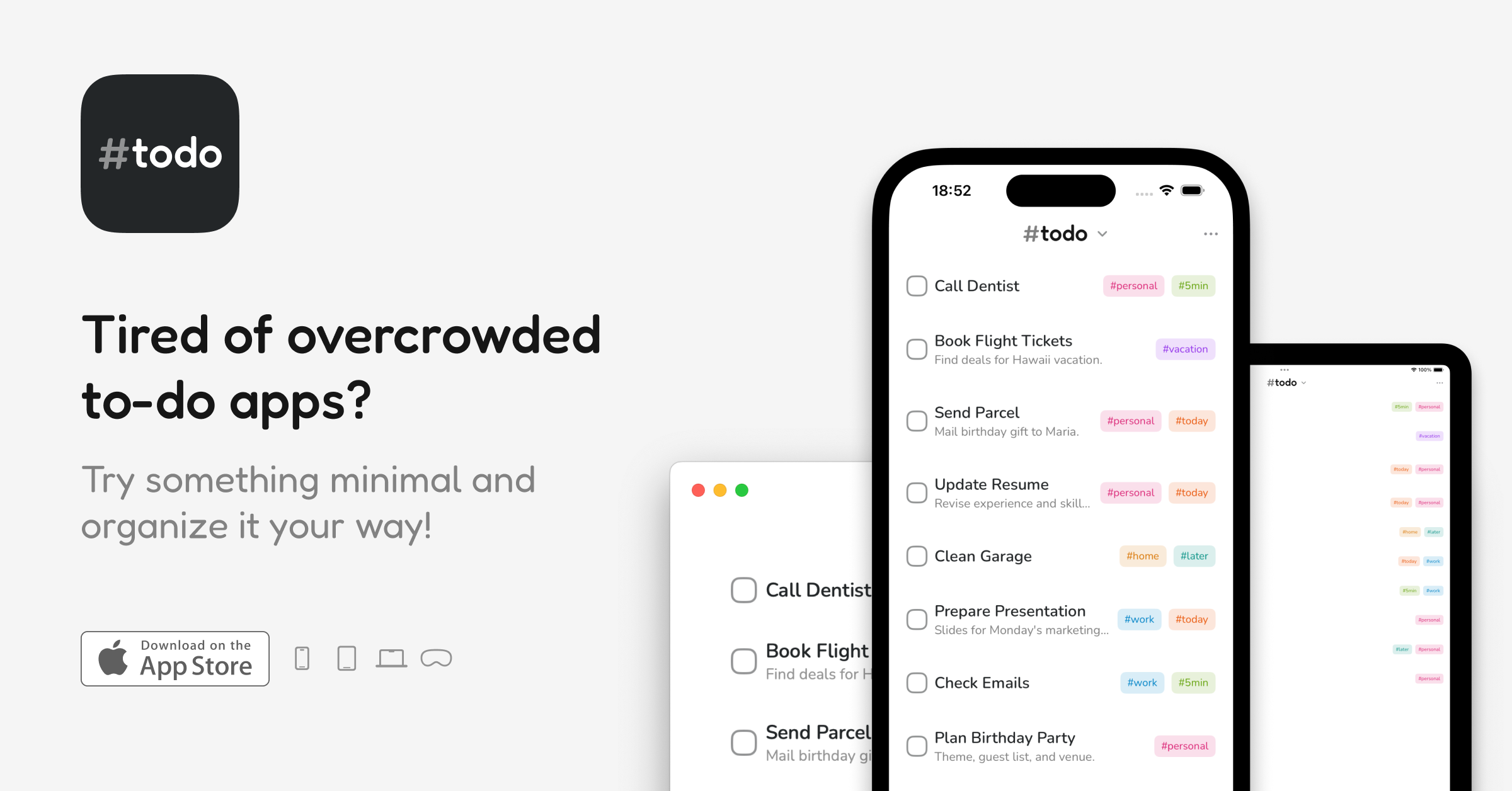 #todo — Minimalistic To-Do App